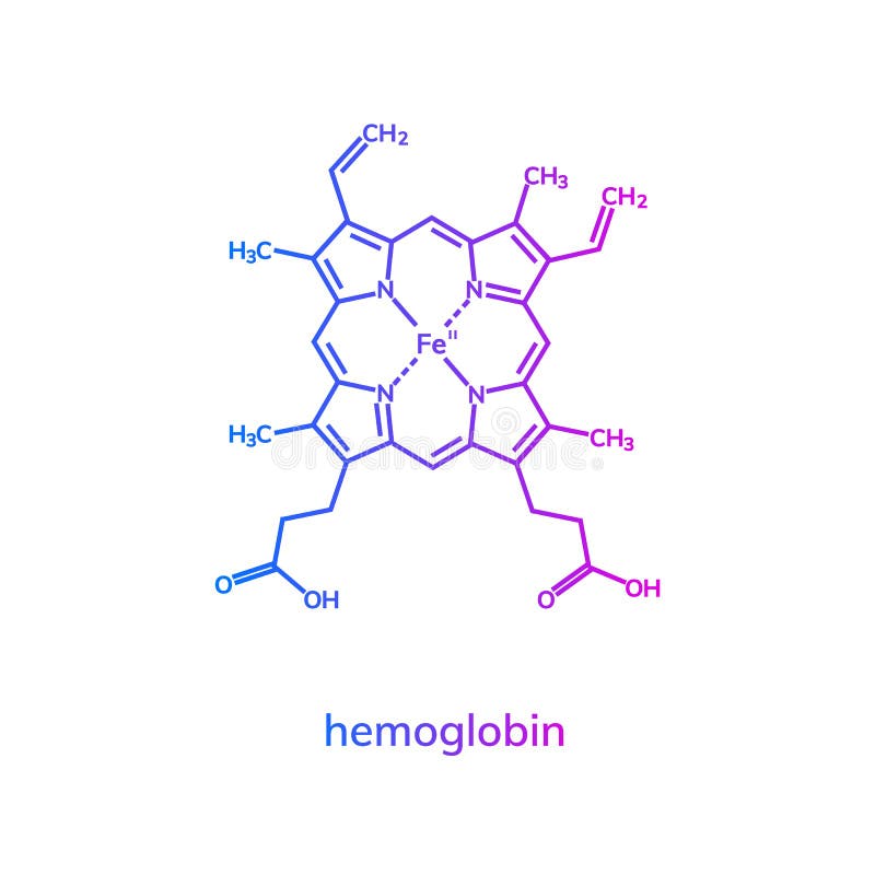 Hemoglobine-hemoglobine-chemische Formule Vector Illustratie ...