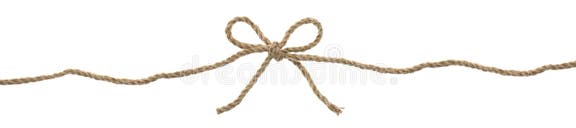 Hemp Rope with Bow Knot on White Background Stock Image - Image of ...