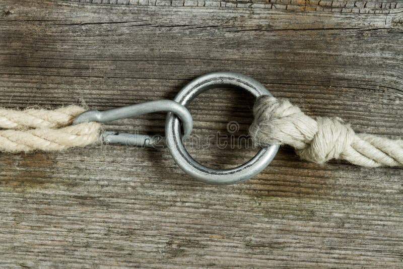 Hemp Rope Wyth Red Hearts and White Rose Petals on the White Wood Table ...