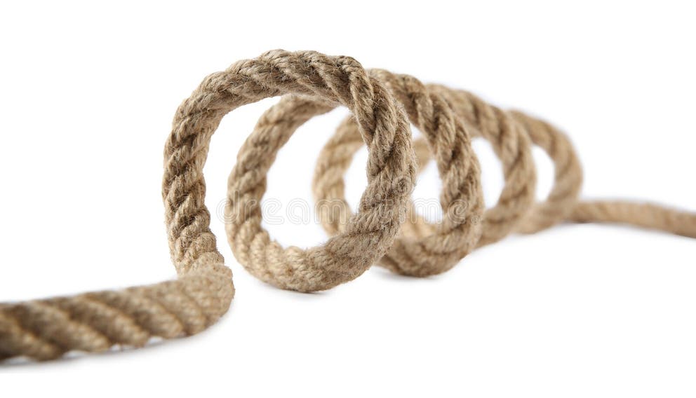 Hemp Rope Isolated on White. Organic Material Stock Image - Image of ...