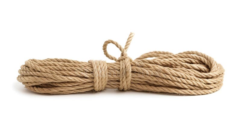 Hemp Rope Isolated on White. Organic Material Stock Image - Image of ...