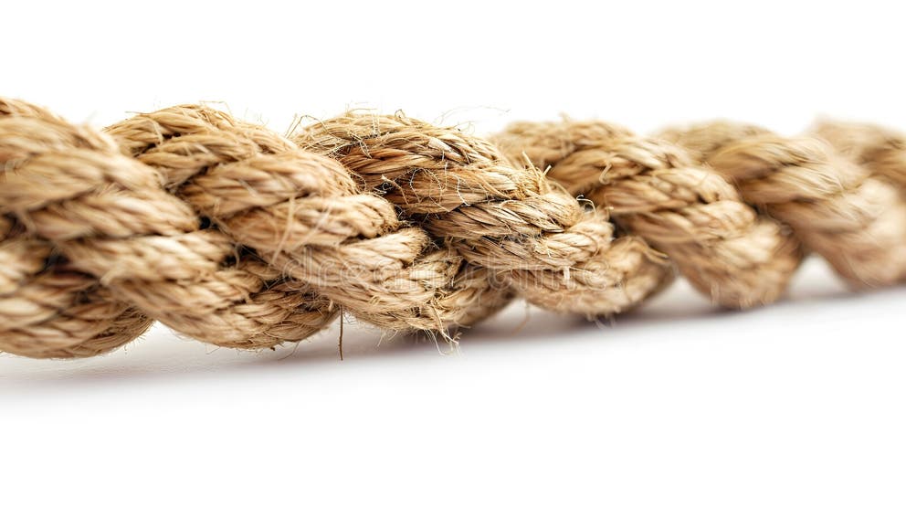 Hemp Rope Isolated on White. Organic Material Stock Image - Image of ...