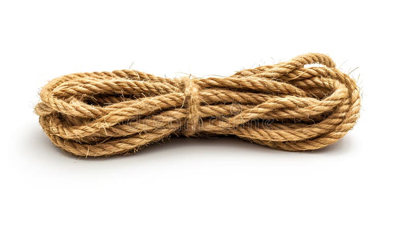 Hemp Rope Isolated on White. Organic Material Stock Image - Image of ...