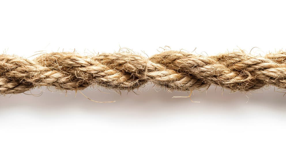 Hemp Rope Isolated on White. Organic Material Stock Photo - Image of ...