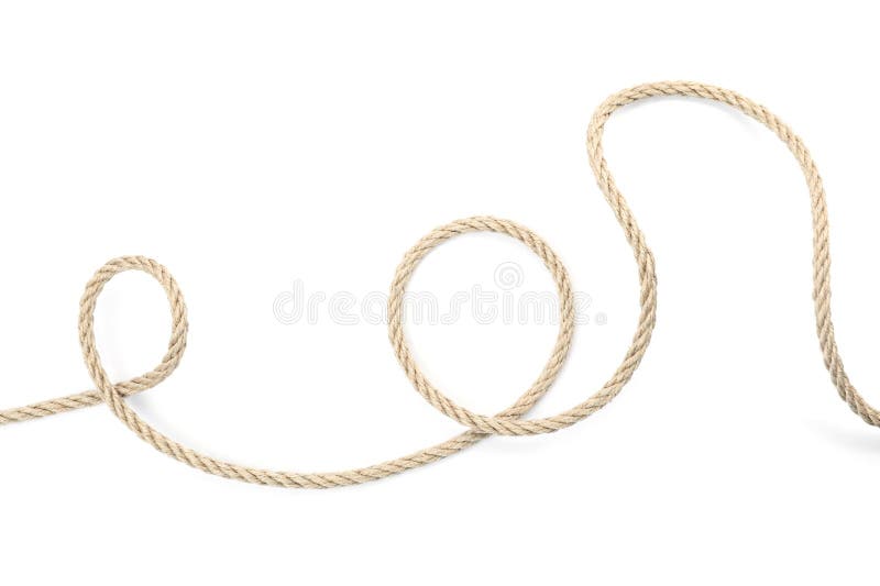 Hemp Rope Isolated on White, Top View Stock Photo - Image of jute ...