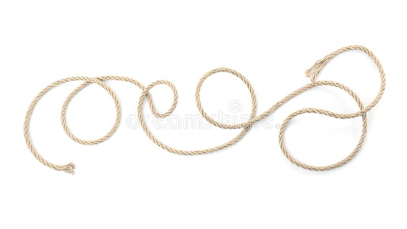Hemp Rope Isolated on White, Top View Stock Image - Image of hemp ...