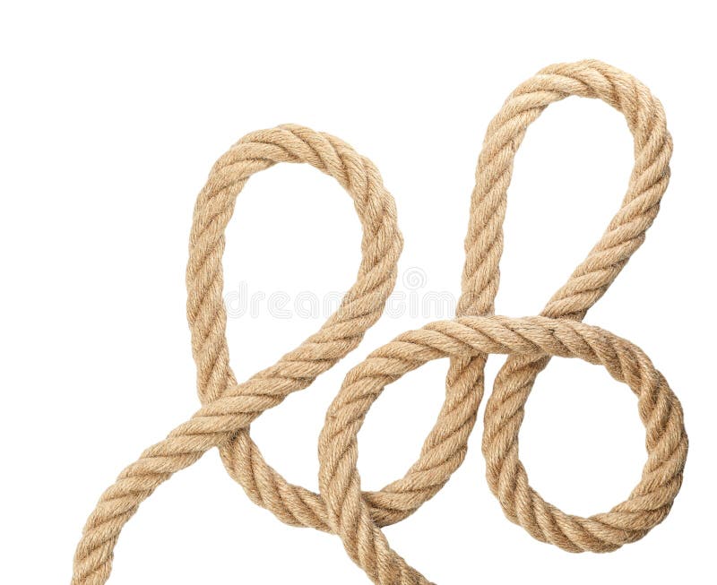 Hemp Rope Isolated on White, Top View Stock Photo - Image of brown ...