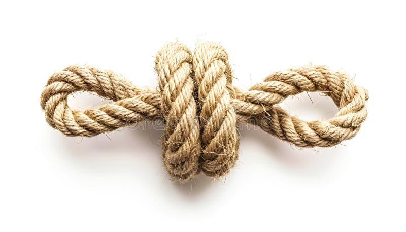 Hemp Rope Isolated on White, Top View Stock Photo - Image of decor ...