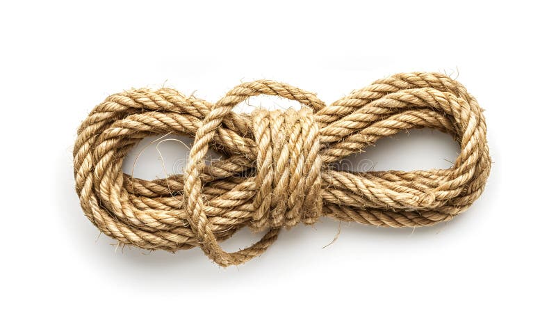 Hemp Rope Isolated on White, Top View Stock Image - Image of background ...