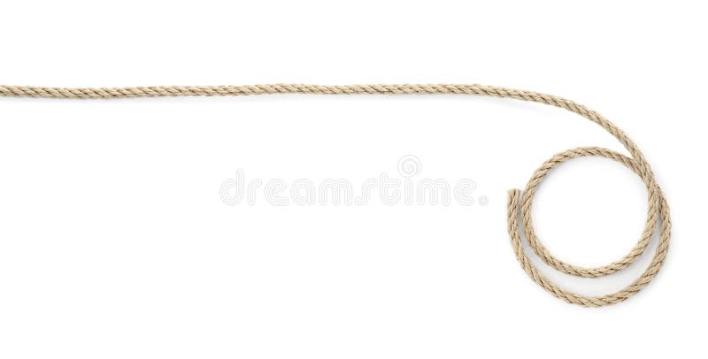 Hemp Rope Isolated on White, Top View Stock Image - Image of maritime ...