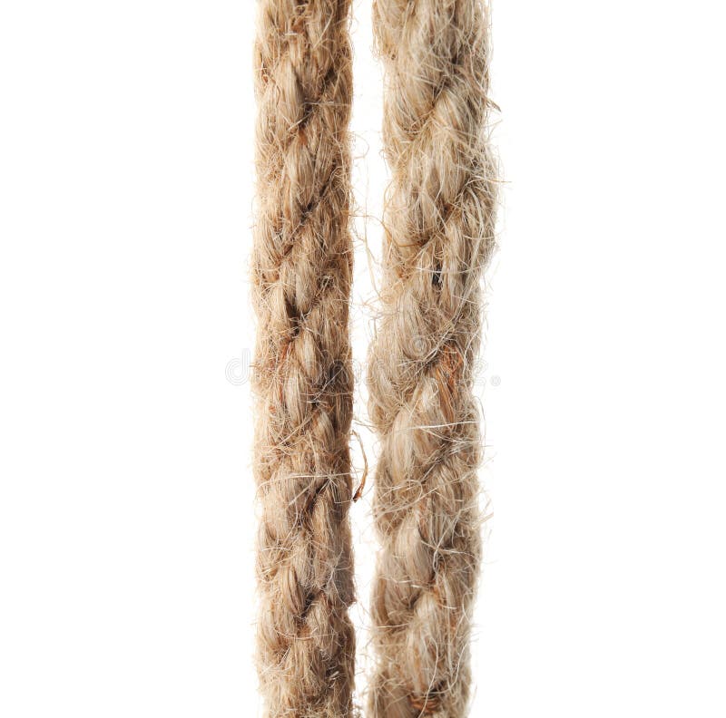 Set of Hemp Ropes with Knots on Background Stock Image - Image of ...