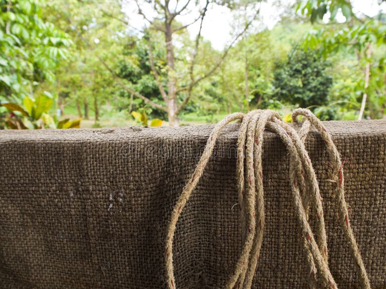 Hemp sack and rope stock image. Image of canker, hessian - 73378901