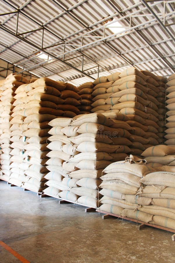 Hemp sacks containing rice stock image. Image of background - 65270665