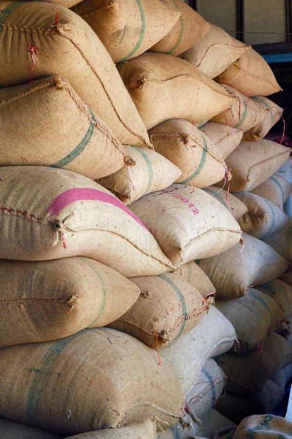 Many rice sacks in row stock photo. Image of texture - 29203372