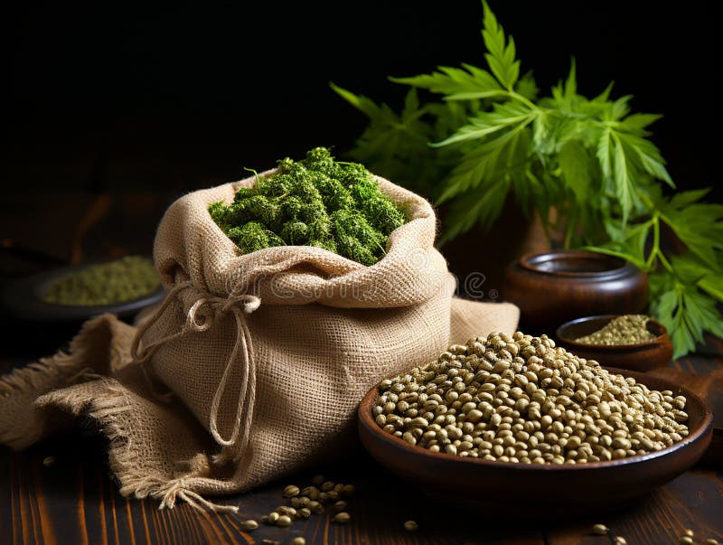 Hemp Seeds stock illustration. Illustration of yellow - 301009594