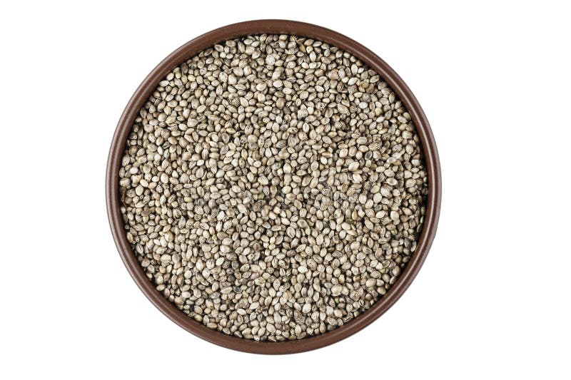 Hemp Seeds in a Plate on a White Background Stock Image - Image of ...