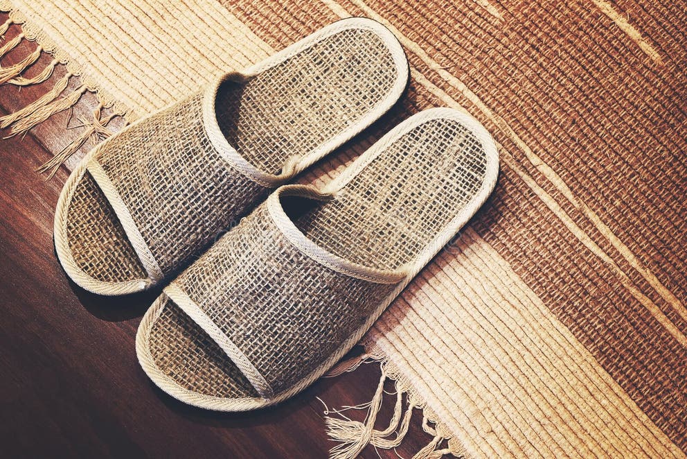 Hemp slippers stock photo. Image of rest, fabricate, slippers - 62085104