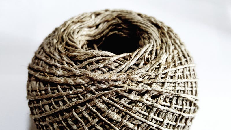 Hemp String Isolated on a White Background Stock Photo - Image of twine ...