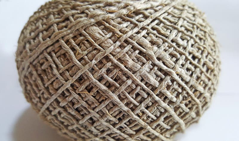 Hemp String Isolated on a White Background Stock Photo - Image of twine ...