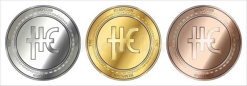 HempCoin THC coin set. stock vector. Illustration of coin - 115187590