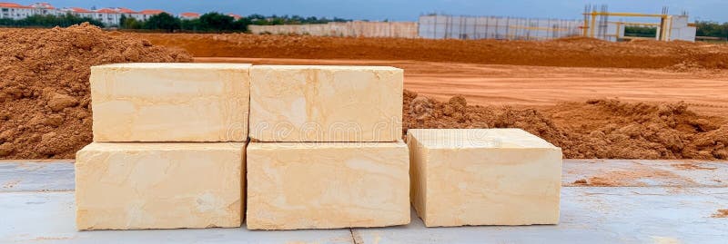 Hempcrete Blocks at Construction Site Sustainable Building Material ...