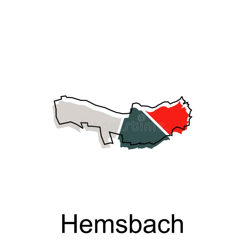 Hemsbach City Map Illustration. Simplified Map of Germany Country ...