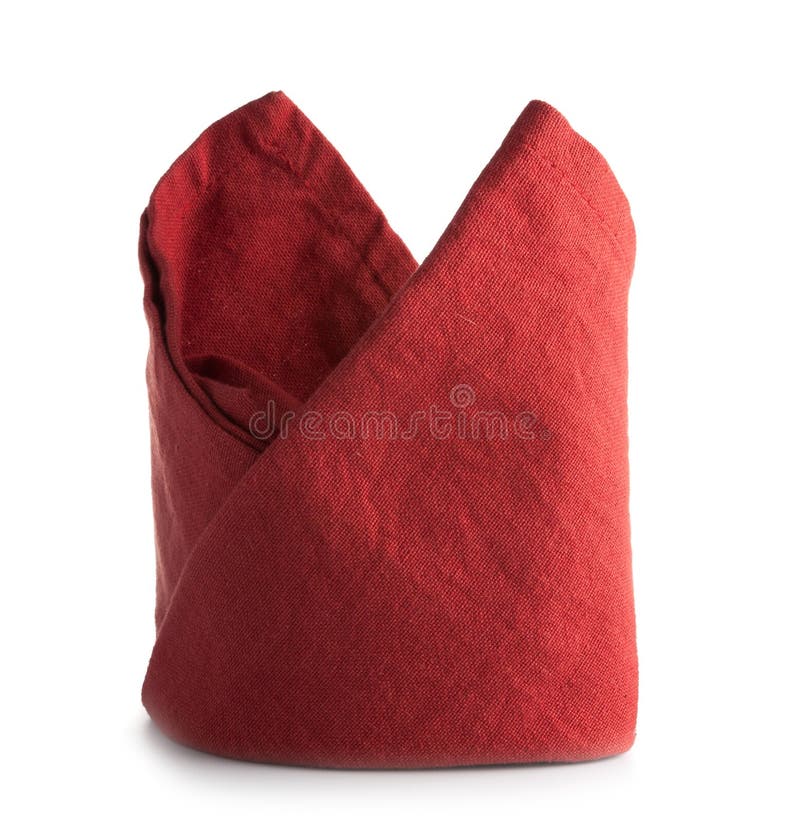Hemstitched Red Linen Dinner Napkin Stock Image - Image of serviette ...