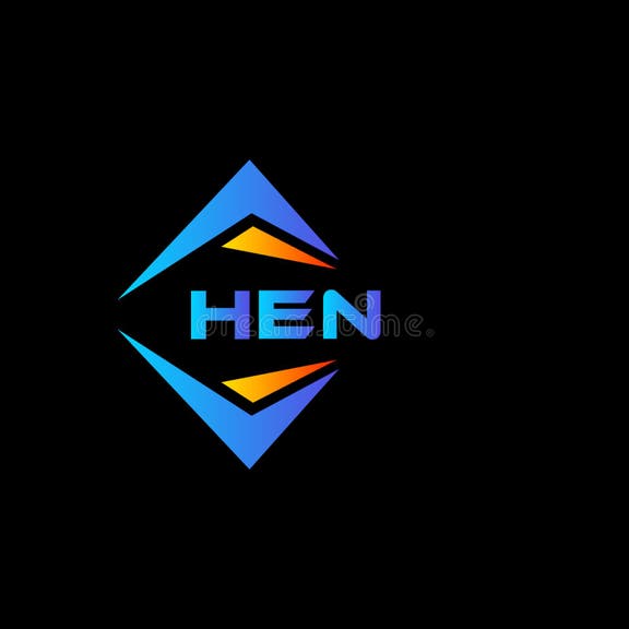 HEN Abstract Technology Logo Design on Black Background. HEN Creative ...