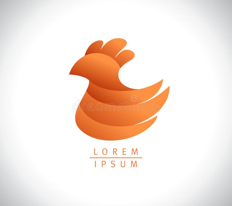Hen Bird Logotype Vector Mockup Stock Vector - Illustration of ...