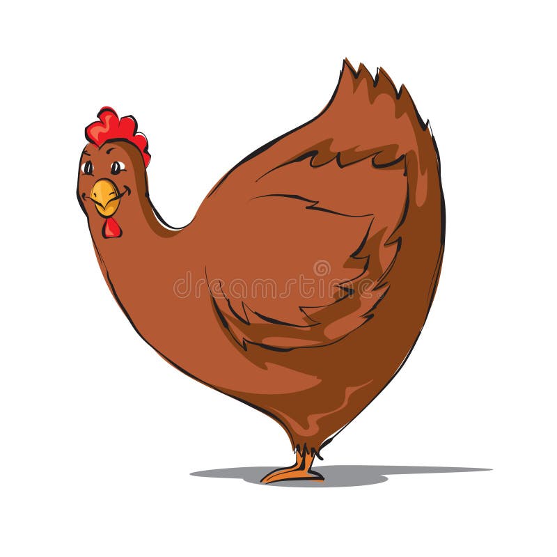 Hen cartoon stock vector. Illustration of standing, graphic - 57907262