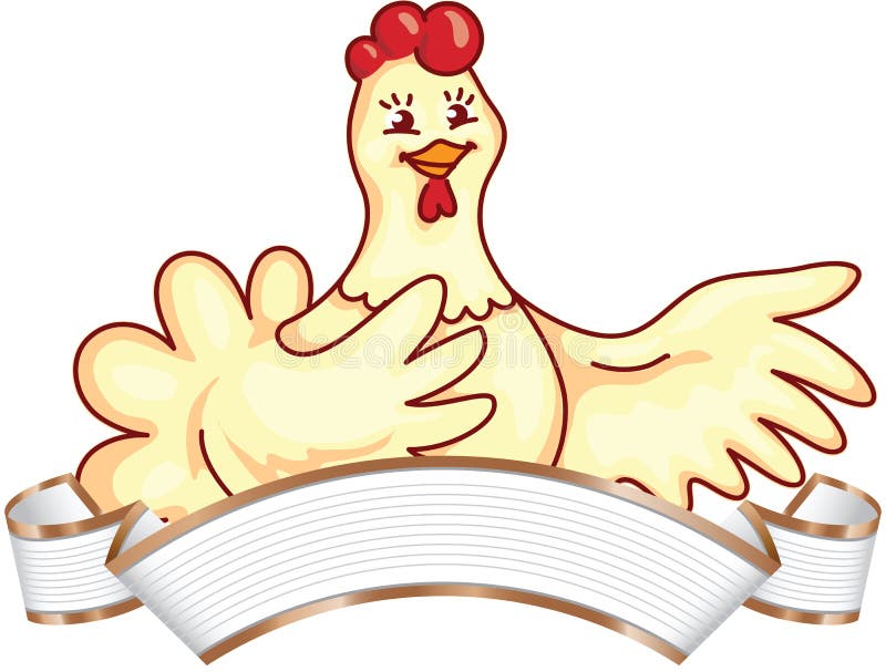 Hen Chicken with Banner Logo or Icon Vector Template Stock Vector ...