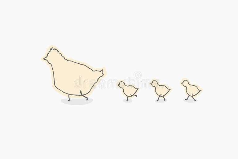 Hen and chicks draw stock vector. Illustration of chick - 277572846