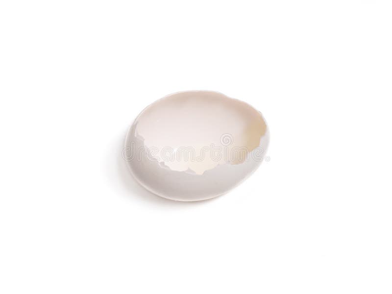 Hen Egg Shell on White Background Stock Image - Image of white, opened ...