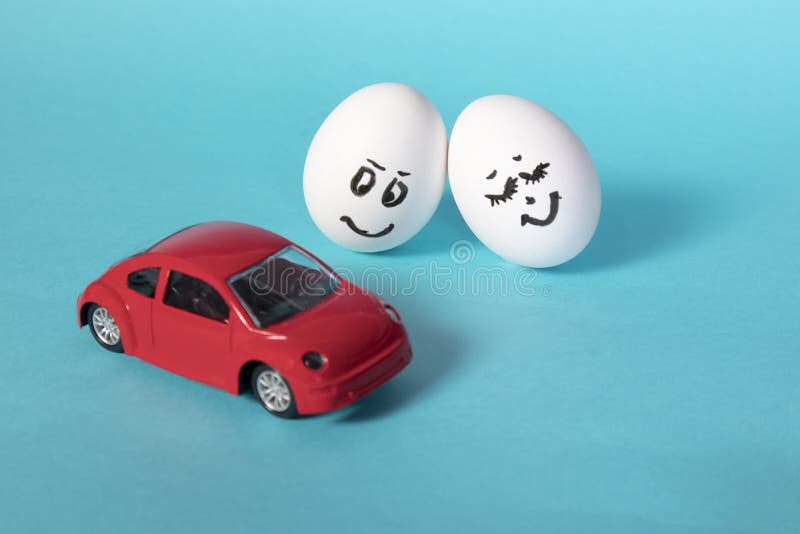 The Hen Eggs with Painted Faces. the Concept. she Leaned Against ...