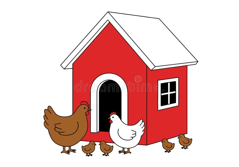 Hen house clipart. stock illustration. Illustration of backyard - 359931740