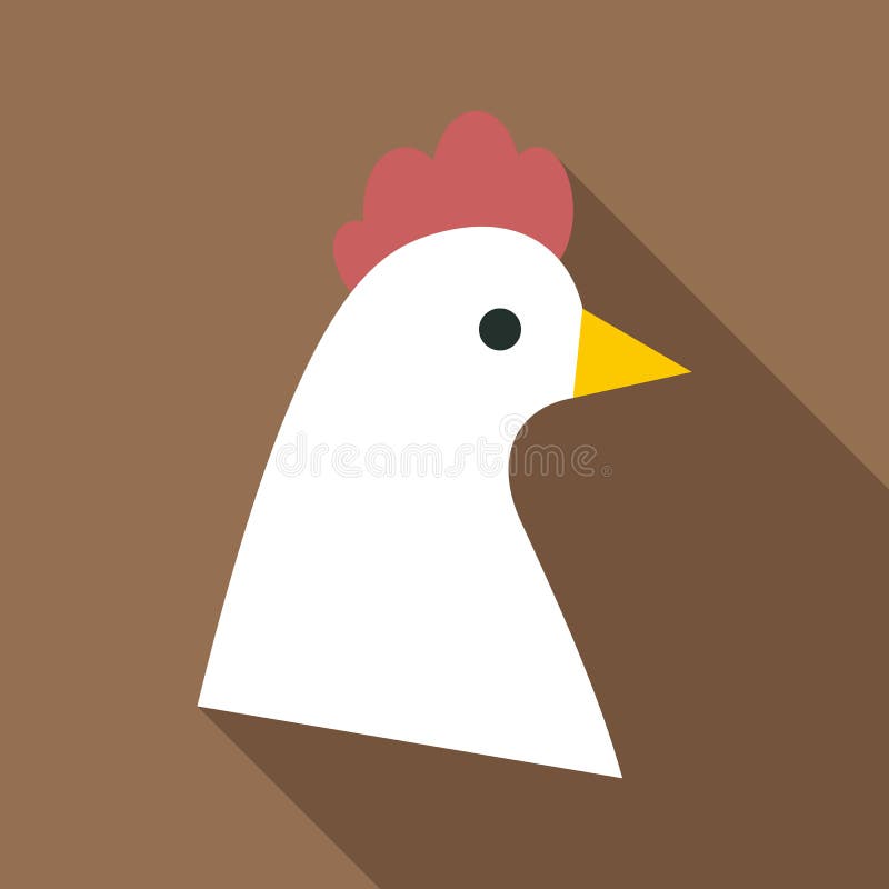 Hen icon, flat style stock vector. Illustration of cockerel - 79032183