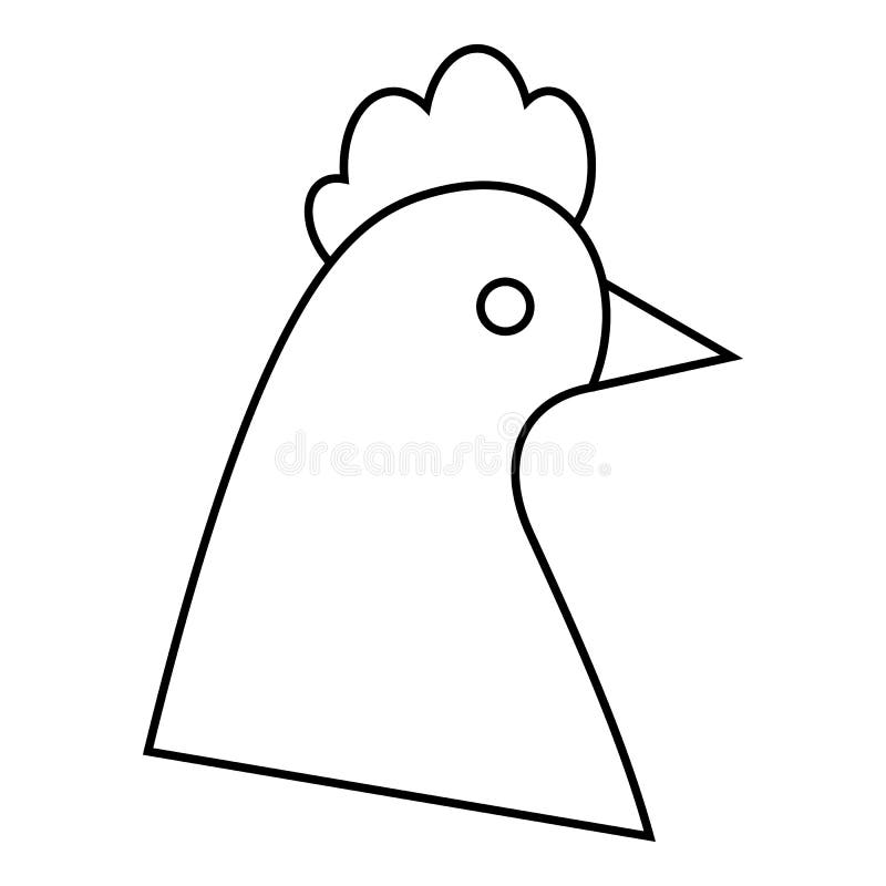 Hen icon, outline style stock vector. Illustration of cockerel - 79712319
