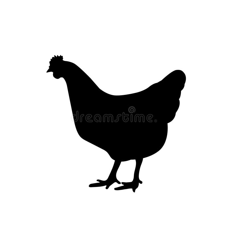 Hen Icon, Simple Black Silhouette, Chicken Stock Vector - Illustration ...