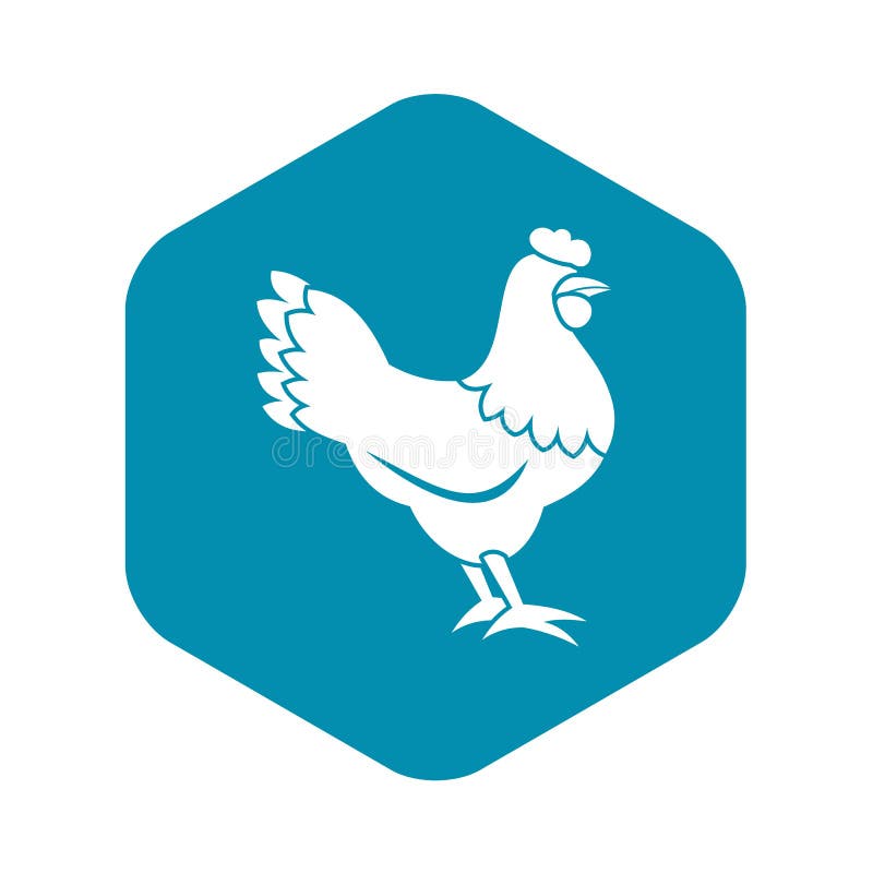 Hen icon, simple style stock vector. Illustration of drawn - 154244981