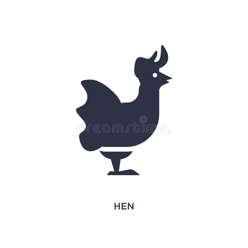Hen Icon on White Background. Simple Element Illustration from Farming ...