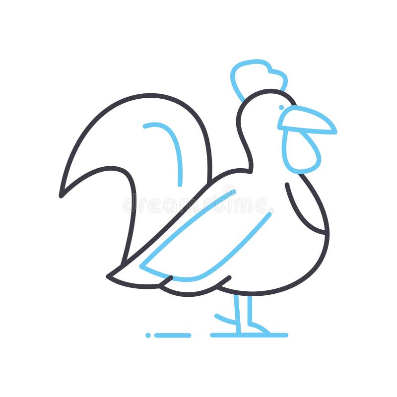 Hen Line Icon, Outline Symbol, Vector Illustration, Concept Sign Stock ...