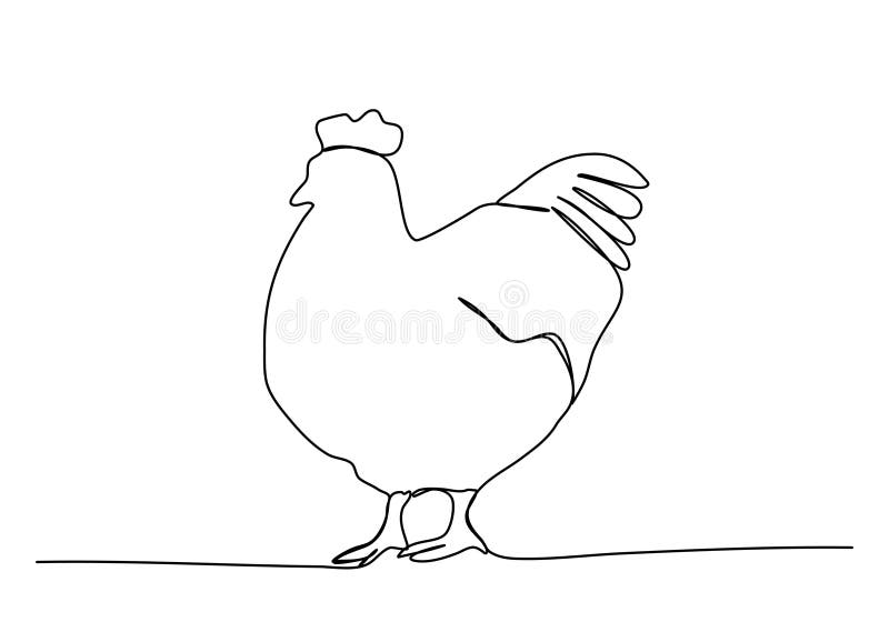 Hen, One Line Drawing Vector Illustration Stock Vector - Illustration ...