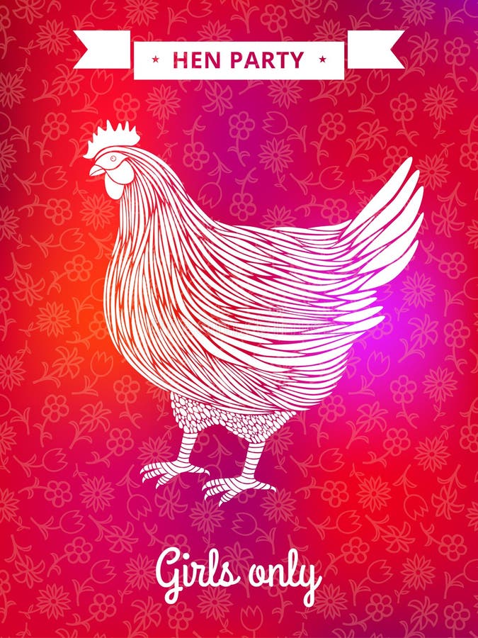 Hen party on color stock illustration. Illustration of clubber - 89011908