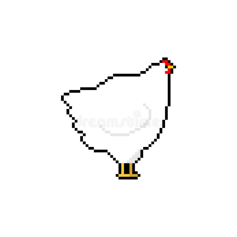 Hen Pixel Art. Chicken Pixelated Stock Vector - Illustration of ...