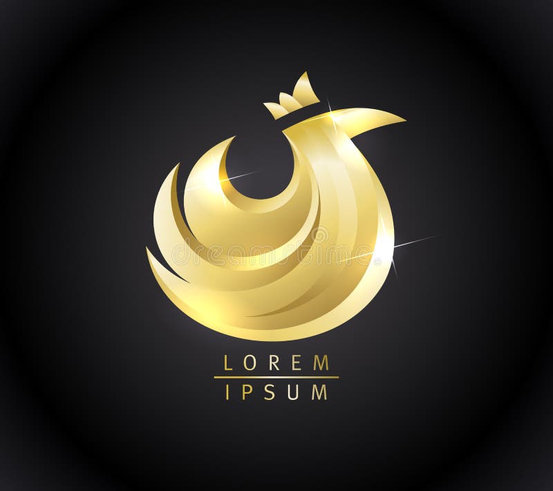 Golden Bird Logotype, Check Mark Stock Vector - Illustration of origami ...