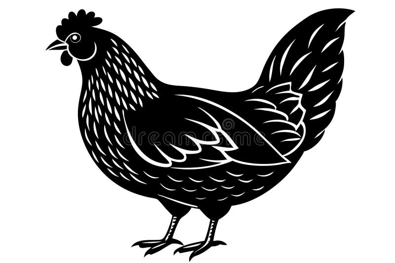 Hen silhouette vector art stock vector. Illustration of silhouette ...