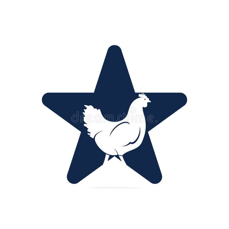 Hen Star Shape Concept Logo Design Stock Vector - Illustration of ...