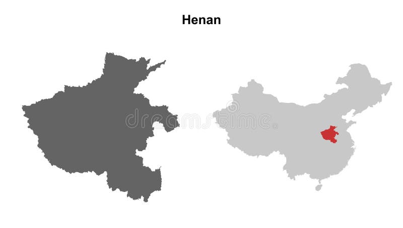 Henan outline map stock illustration. Illustration of infographics ...