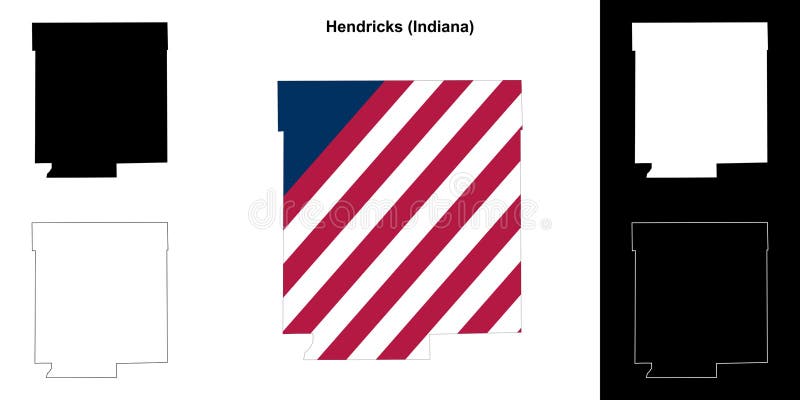 Hendricks outline map stock vector. Illustration of counties - 323884018