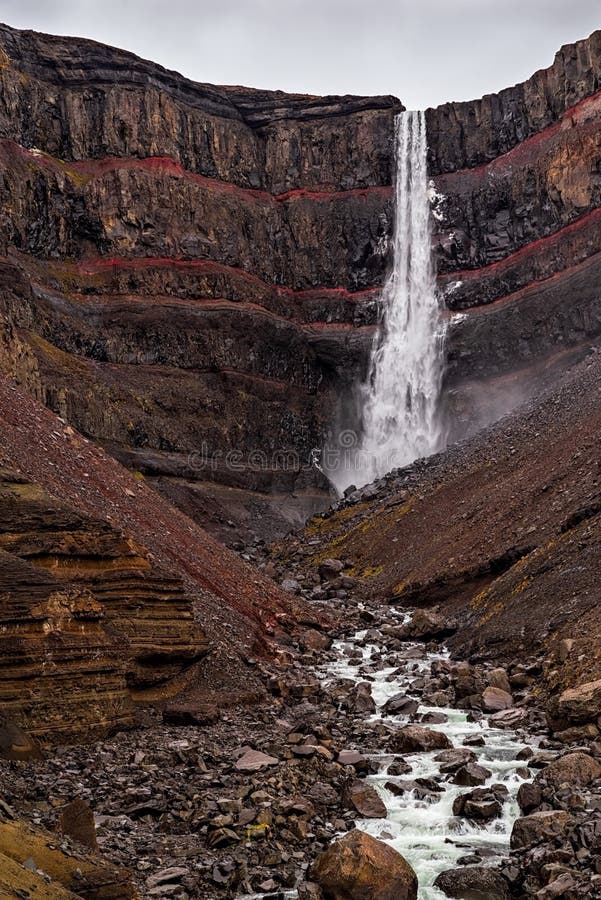 Hengifoss Waterfall, Iceland Stock Image - Image of icelandic, water ...